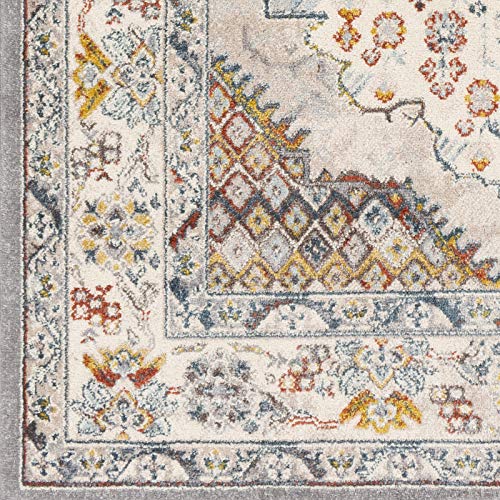 Artistic Weavers Anja Oriental Medallion Area Rug,5'2" x 7',Grey