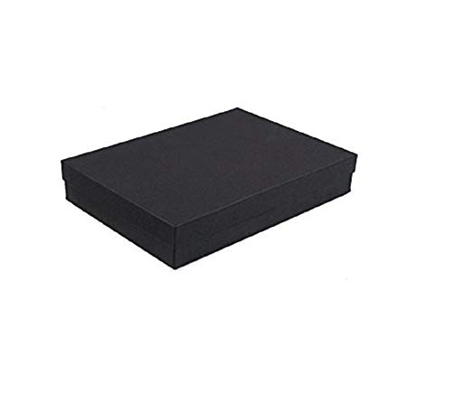 6 Pack Cotton Filled Matte Black Color Jewelry Necklace Bracelets Watch Gift and Retail Boxes 5.25 X 3.75 X 1 Inch Cotton Filled-Size by R J Displays