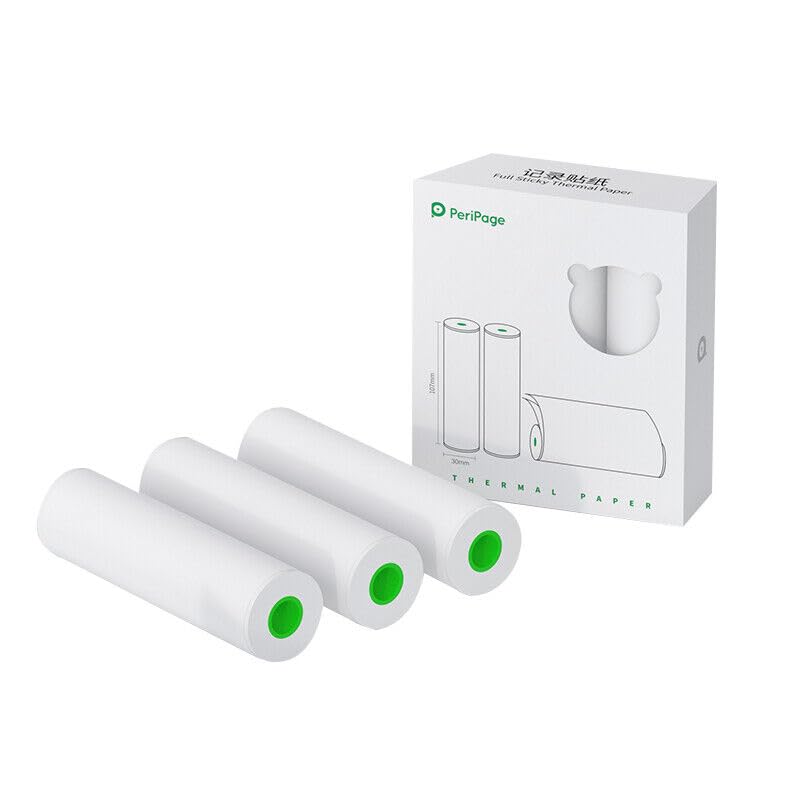3Rolls / Box White Sticky Notes List Label Sticker Thermal Adhesive Photo Paper For Peripage A9 Max A9S Max Phomemo M04S / M04AS Mini Printer - 4 inch (107mm * 30mm)