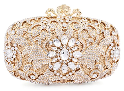 MOSSMON Luxury Crystal Clutch Women Rhinestone Evening Bag for Party and Wedding