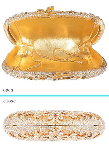 MOSSMON Luxury Crystal Clutch Women Rhinestone Evening Bag for Party and Wedding