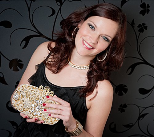 MOSSMON Luxury Crystal Clutch Women Rhinestone Evening Bag for Party and Wedding