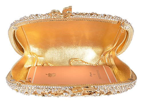 MOSSMON Luxury Crystal Clutch Women Rhinestone Evening Bag for Party and Wedding