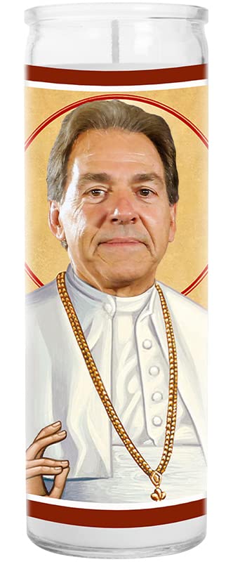 Saban Celebrity Prayer Candle - Funny Saint Candle - 8 inch Glass Prayer Votive - 100% Handmade in USA - Novelty Celebrity Gift
