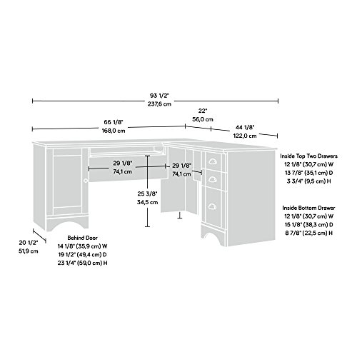 Sauder Harbor View Corner Computer Desk, Curado Cherry finish