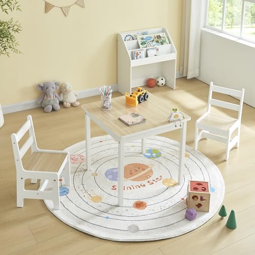 Panana Kids Table and Chairs Sets Children's Desk Table with 2 Chairs Stools Set for Preschoolers Boys and Girls Dinner and Learning Table Chairs Set