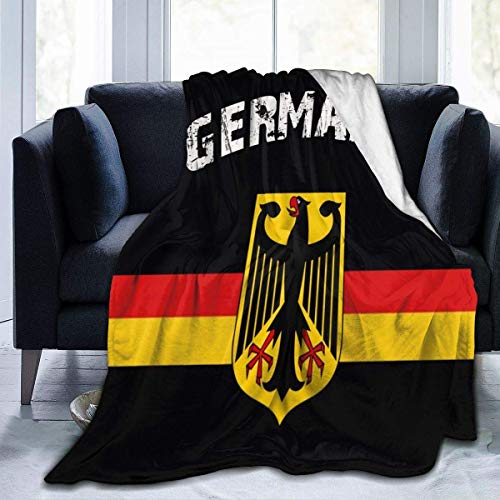 LuckyLou German Flag Eagle Flannel Fleece Blanket Ultra Soft Cozy Warm Throw Lightweight Blanket Microfleece Blanket for Home(3 Sizes)
