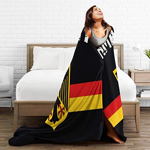 LuckyLou German Flag Eagle Flannel Fleece Blanket Ultra Soft Cozy Warm Throw Lightweight Blanket Microfleece Blanket for Home(3 Sizes)