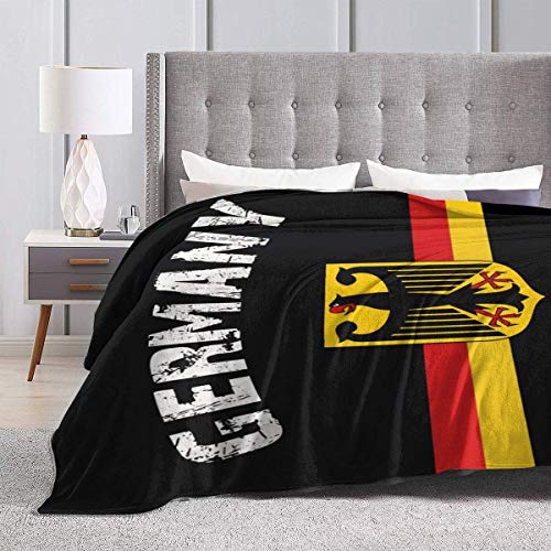 LuckyLou German Flag Eagle Flannel Fleece Blanket Ultra Soft Cozy Warm Throw Lightweight Blanket Microfleece Blanket for Home(3 Sizes)