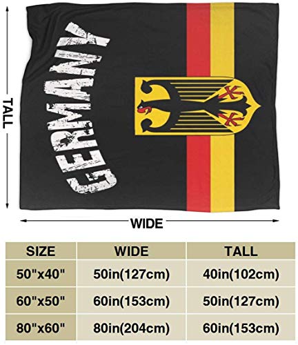 LuckyLou German Flag Eagle Flannel Fleece Blanket Ultra Soft Cozy Warm Throw Lightweight Blanket Microfleece Blanket for Home(3 Sizes)