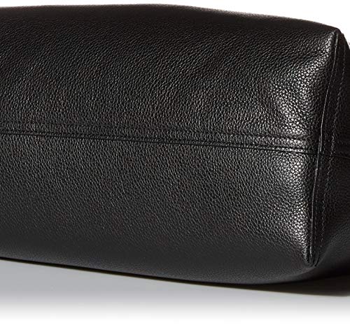 Emporio Armani Designer Leather Hobo Bag Embellished with EA Logo, Black