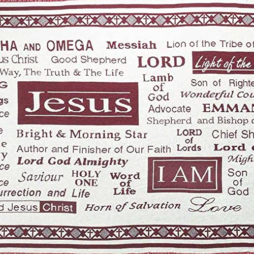 Dicksons Names of Jesus Christ Red and Cream 36 x 48 All Cotton Petite Throw Blanket