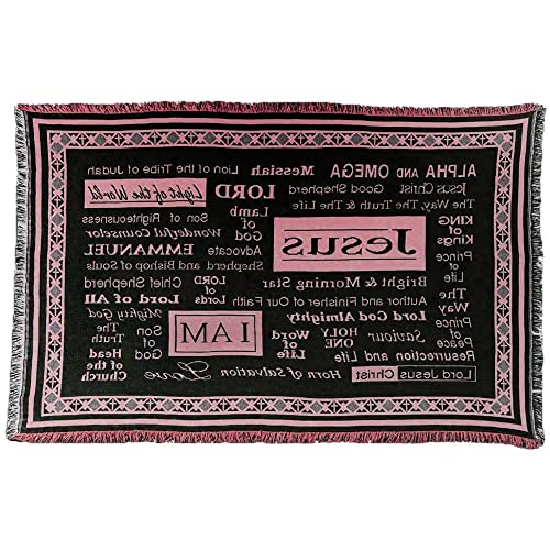 Dicksons Names of Jesus Christ Red and Cream 36 x 48 All Cotton Petite Throw Blanket