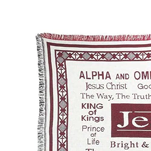 Dicksons Names of Jesus Christ Red and Cream 36 x 48 All Cotton Petite Throw Blanket