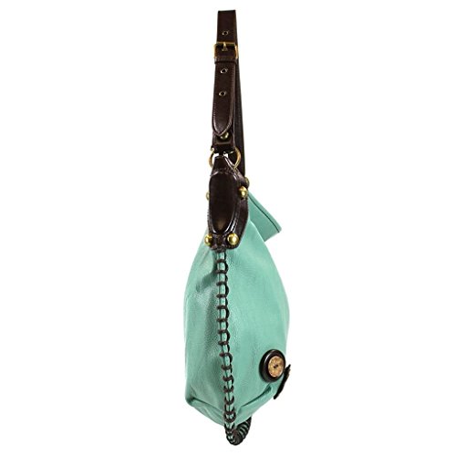 Chala CONVERTIBLE Hobo Large Tote Bag FLAMINGO Vegan Leather Teal Green