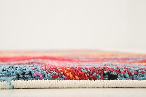 Unique Loom Lyon Collection Modern Abstract Tie-Dye Fireworks Area Rug, 5 x 8 Feet, Multi/Blue
