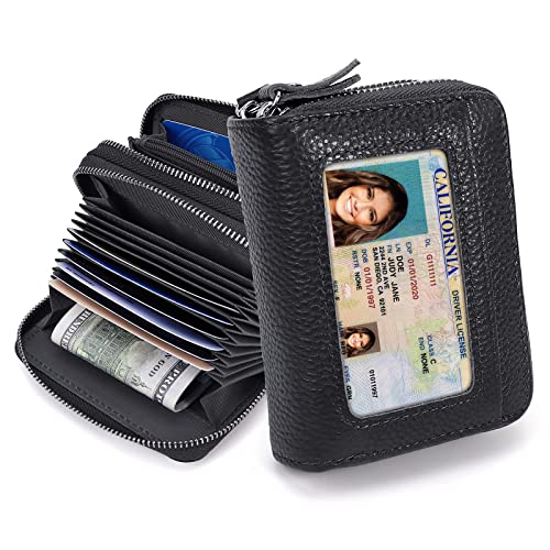 RFID Blocking Leather Wallet for Women,Excellent Women's Genuine Leather Credit Card Holder