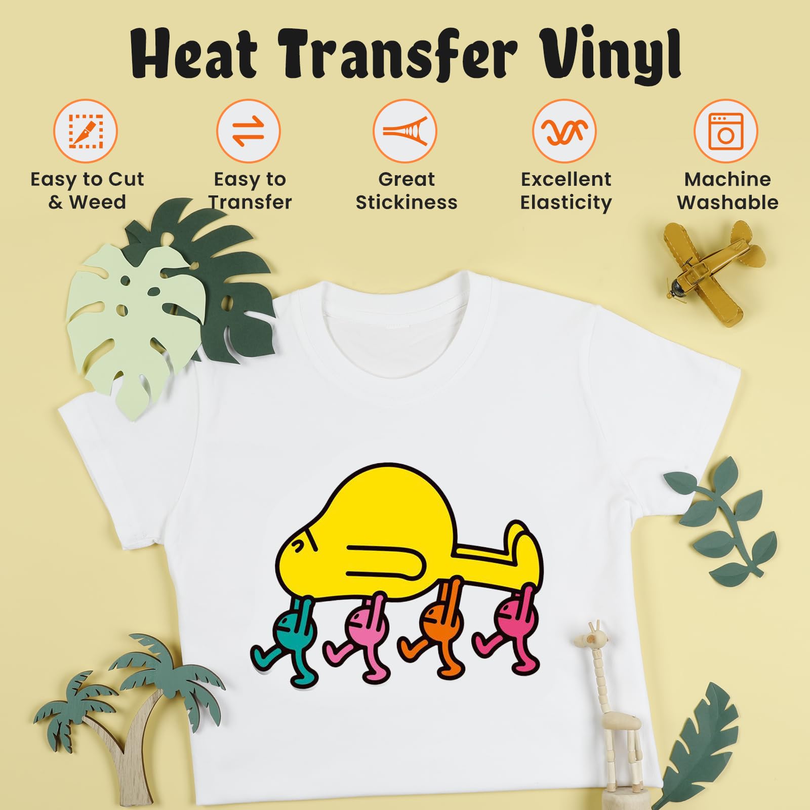 Heat Transfer Vinyl White HTV Rolls - 12" x 15ft White Iron on Vinyl for Cricut & Silhouette Cameo, White HTV Vinyl for Shirts - Easy to Cut & Weed for Heat Vinyl Design