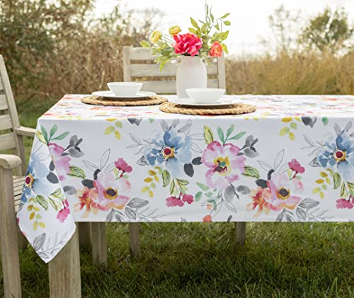 Benson Mills Indoor Outdoor Spillproof Fabric Tablecloth for Spring/Summer/Party/Picnic (Harper, 52" X 70" Rectangular)