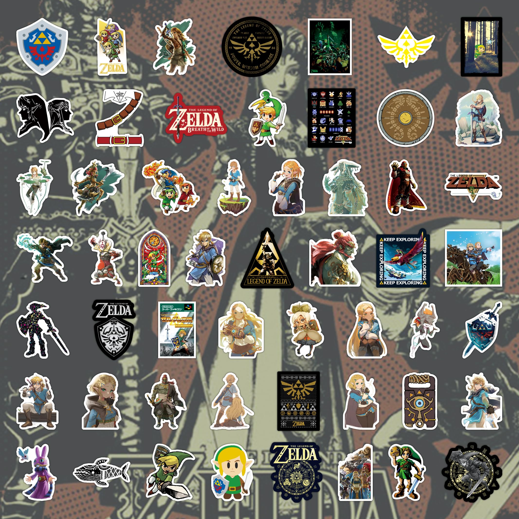 Bonitzdm 100Pcs The Legend of Zelda Game Stickers, Vinyl Waterproof Stickers for Laptop,Bumper,Skateboard,Water Bottles,Computer,Phone, Cool Stuff for Teens, Kids, Adults