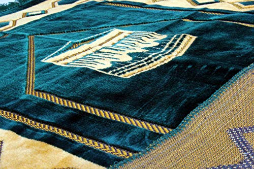 GOLD CASE Premium Islamic Muslim Prayer Rug - Ramadan Gift - Janamaz Sajjadah - Namaz Seccade Made in Turkey, PRMT-Green…