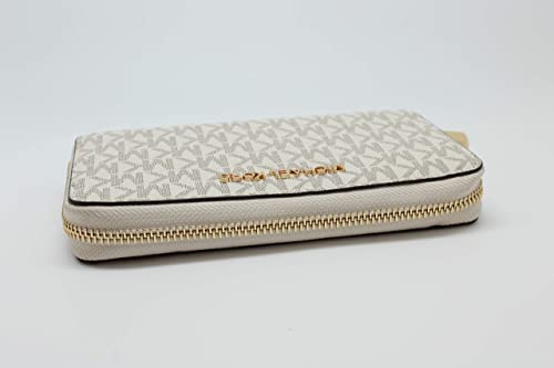 Michael Kors Jet Set Travel Large Flat Multifunction Phone Case Wristlet (Vanilla/Dark Acorn)