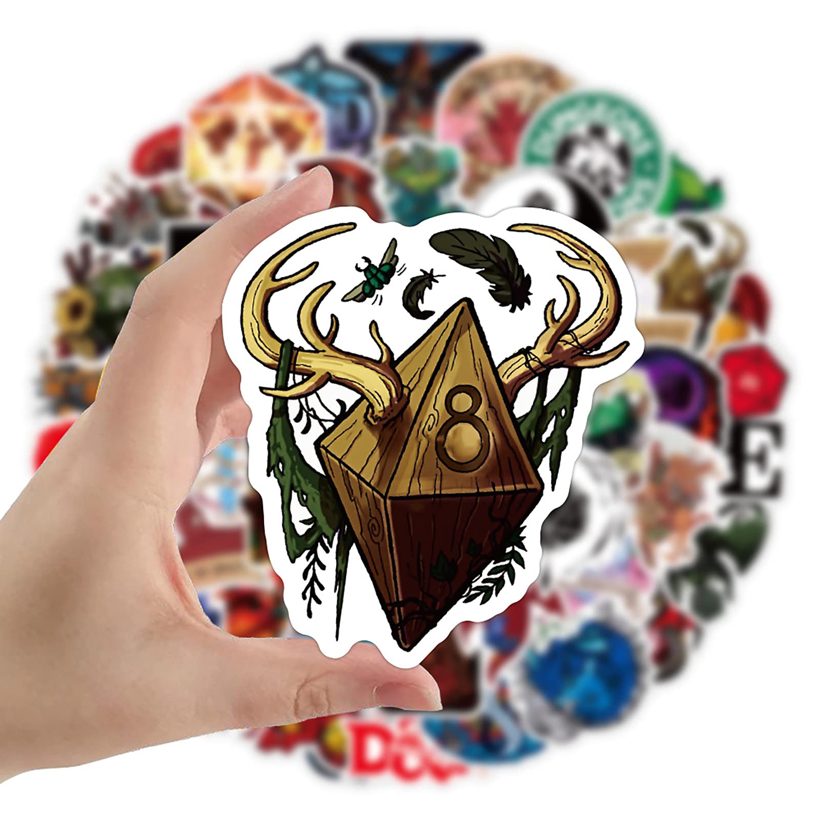 50pcs Dungeons and Dragons Stickers Aesthetic Vinyl Stickers for Teen Laptop,Cool Classic Trendy Game D&D Waterproof Stickers for Water Bottle Skateboard Bumper Computer Phone