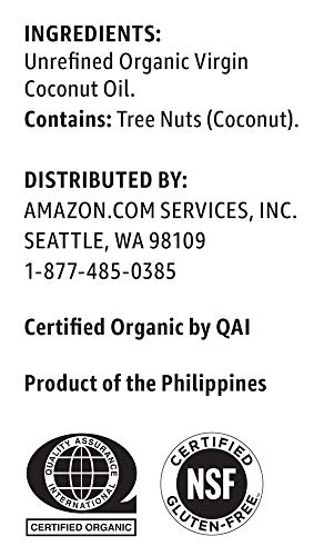 Amazon Brand - Happy Belly Unrefined Organic Virgin Coconut Oil, 54 fl oz (Pack of 1) (Previously Solimo)