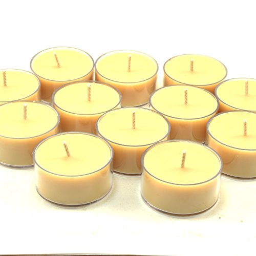 Very Vanilla Scented - Soy Tealight Candles, 12 Pack - Beige Tealight Candles - Highly Scented - Made with Soy Wax - Handmade in The USA - Candeo Candle - Food Scents