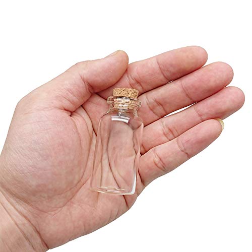 Axe Sickle 20 mL Cork Stopper Glass Bottles Mini Transparent Glass Bottles 36 Pcs.