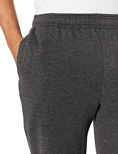 Amazon Essentials Men's Fleece Open Bottom Sweatpant (Available in Big & Tall), Charcoal Heather, Large