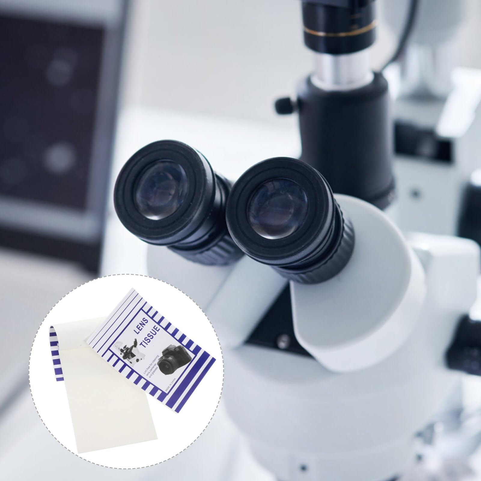Glasses Wipes 100PCS Lens Photo Lens Cleaning Tissue Paper Dust-Free Cleaning Paper for Camera Lenses Microscopes Computer Screens Glasses Cleaning Wipes