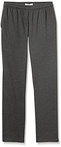 Amazon Essentials Men's Fleece Open Bottom Sweatpant (Available in Big & Tall), Charcoal Heather, Large