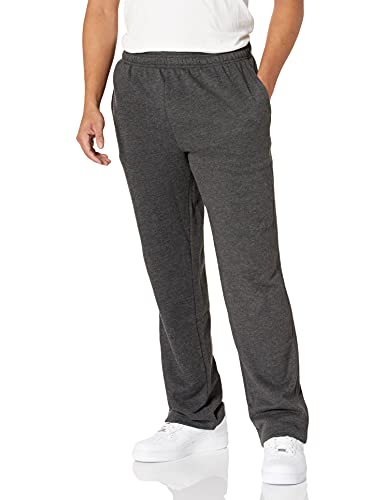 Amazon Essentials Men's Fleece Open Bottom Sweatpant (Available in Big & Tall), Charcoal Heather, Large