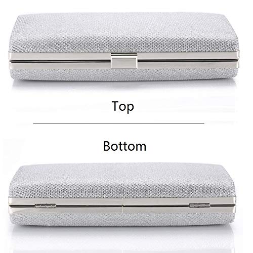 Womens Vintage Bag Envelope Clutch Silver Evening Handbag For Cocktail/Wedding/Party (Silver)