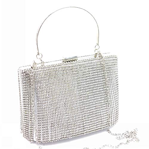 RomanticDesign Rhinestone Evening Bag Clutch Purses for Women Cocktail Party Wedding Glitter Handbag Clutches
