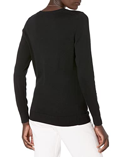 Amazon Essentials Women's Long-Sleeve Lightweight Crewneck Sweater (Available in Plus Size), Black, X-Large