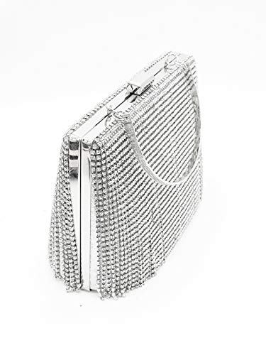 RomanticDesign Rhinestone Evening Bag Clutch Purses for Women Cocktail Party Wedding Glitter Handbag Clutches