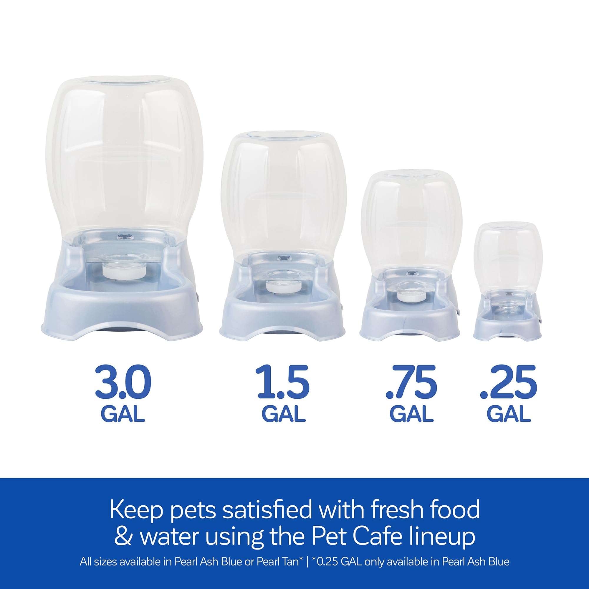 Petmate Pet Cafe Waterer Cat and Dog Water Dispenser 4 Sizes, 3 GAL, Pearl Tan