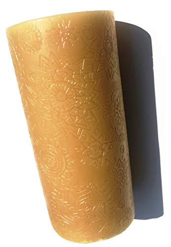 BeeTheLight Beeswax Pillar Candle - 100% Pure Bees Wax - Choose Your Size and Color - Up to 72 Hour Burn - 2.7"x5.4" - Fits 3x6 Holder - Unscented - Natural Honey Scent (Natural Yellow, Large)