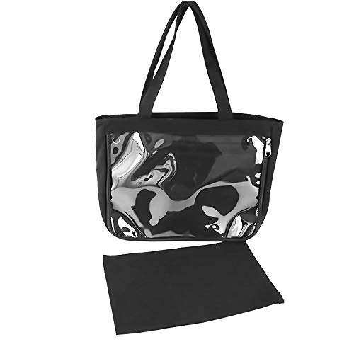 Ita Tote Bag Clear Window for Pins Ita Shoulder Bag Handbag Anime School Bag DIY, Cosplay, Comic Con, Black
