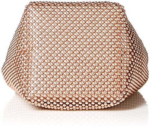 Jessica McClintock womens Jessica Mcclintock Gwen Ball Mesh Ring Wristlet Pouch Clutch Evening Bag, Rose Gold, One Size US