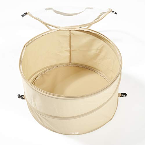 TIURE Large Hat Pop Up Bag Storage and Travel Box for Big Round Hats and Caps Expands and Keeps Out Dust and Dirt Perfect for Cover Cowboy Sun Beach Hats, 19 inches diameter