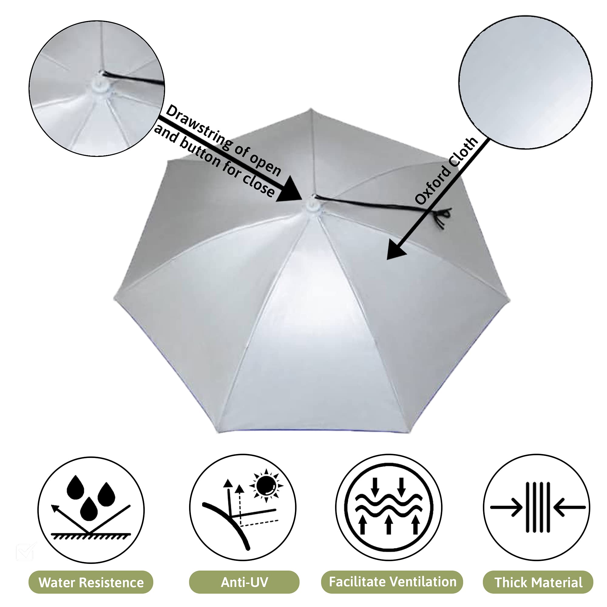 Mifashion Umbrella hat for kids and adult (Silver-Camouflage