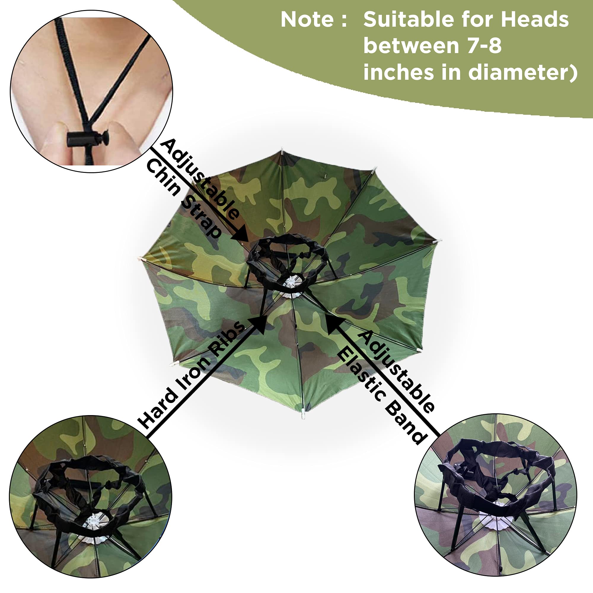 Mifashion Umbrella hat for kids and adult (Silver-Camouflage