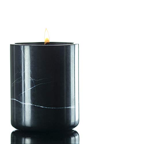 Willow Lane Home Soy Candles in 6 Scents in White or Black Marble Vanilla in Black/Grey Marble