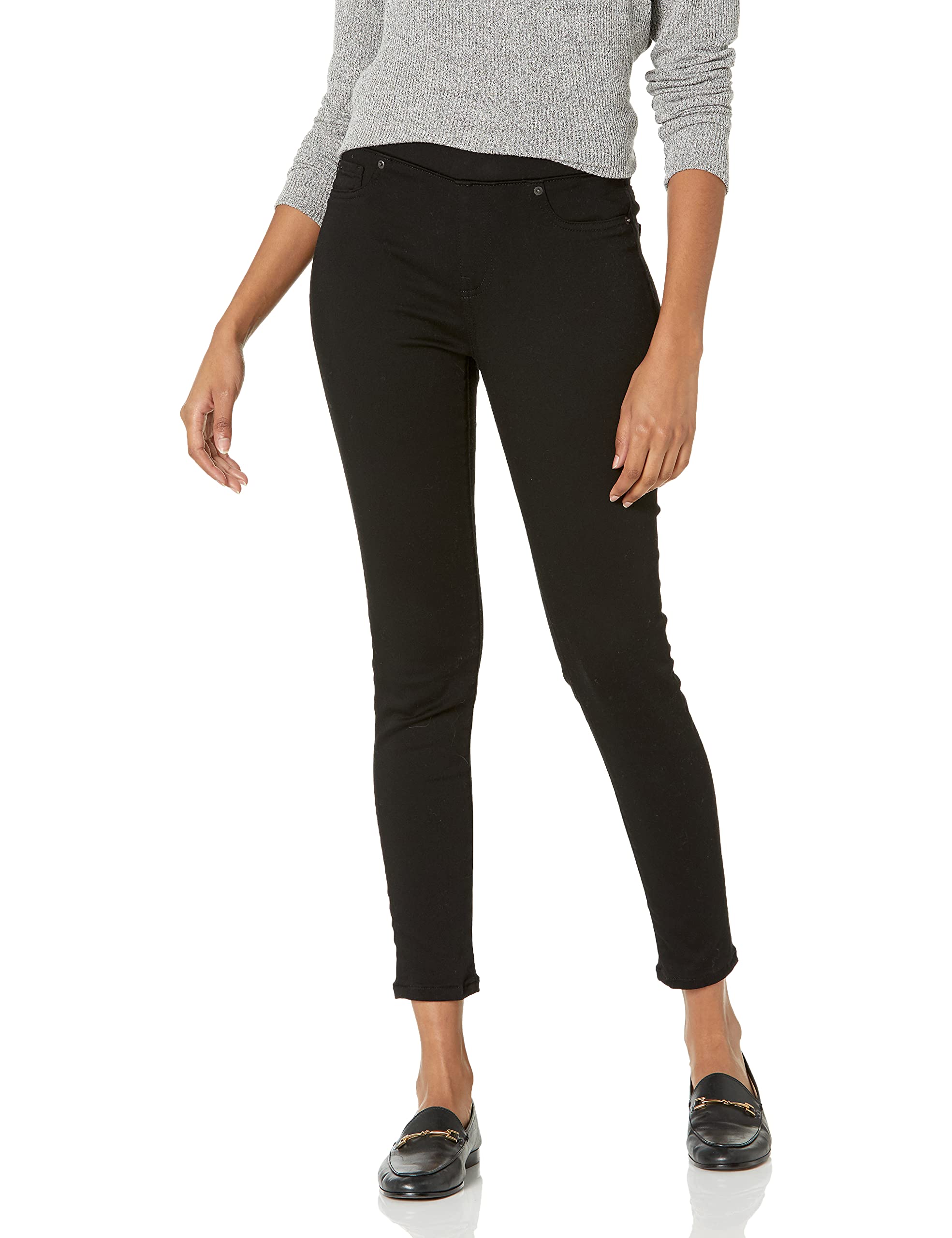 Amazon Essentials Women's Mid-Rise Stretch Pull-On Jegging (Available in Plus Size), Black, 12