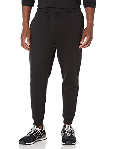 Amazon Essentials Men's Joggers Sweatpants, Fleece, Black, Small, Comfortable Fit