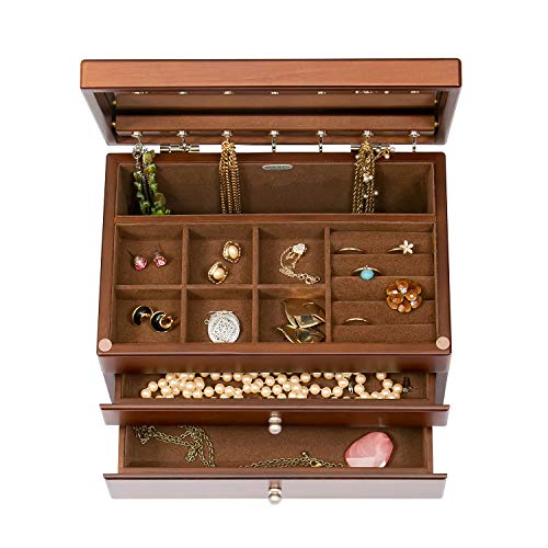 Mele & Co Brisbane Wooden Jewelry Box in Walnut Finish