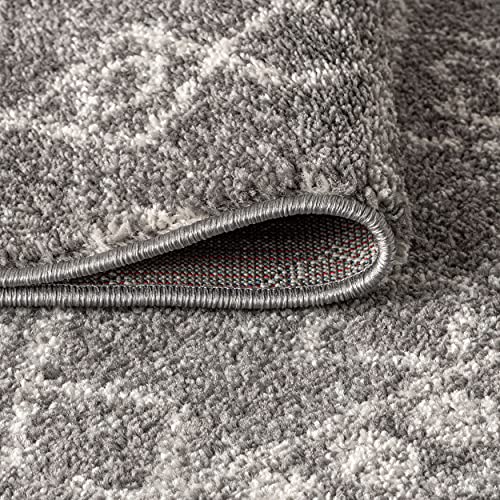 JONATHAN Y MOH209B-8 Izil Moroccan Beni Souk Indoor Farmhouse Area-Rug Bohemian Minimalistic Geometric Easy-Cleaning Bedroom Kitchen Living Room Non Shedding, 8 X 10, Gray,Cream
